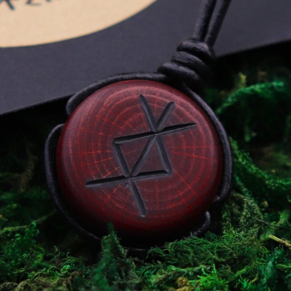 Hunterbone | Jewelry | Protection Viking Rune Necklace Viking Wood Rune ...